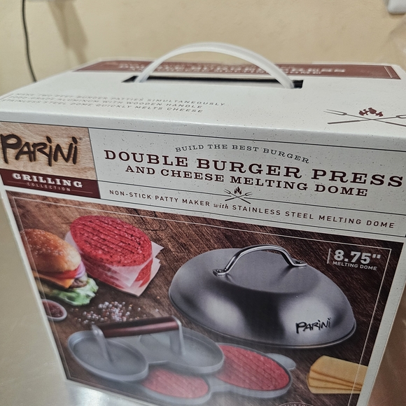 Kitchen | Double Burger Press With Cheese Melting Dome Silver | Poshmark